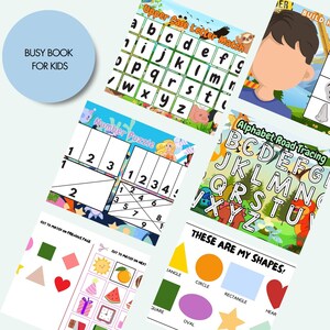 Kids Busy Book Bundle, Kids Activity Pack, Printable Activity Sheets ...