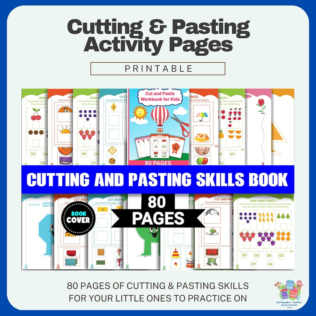 Kids Cut & Glue Worksheets, Activity Pages for Kids, Cut and Paste ...