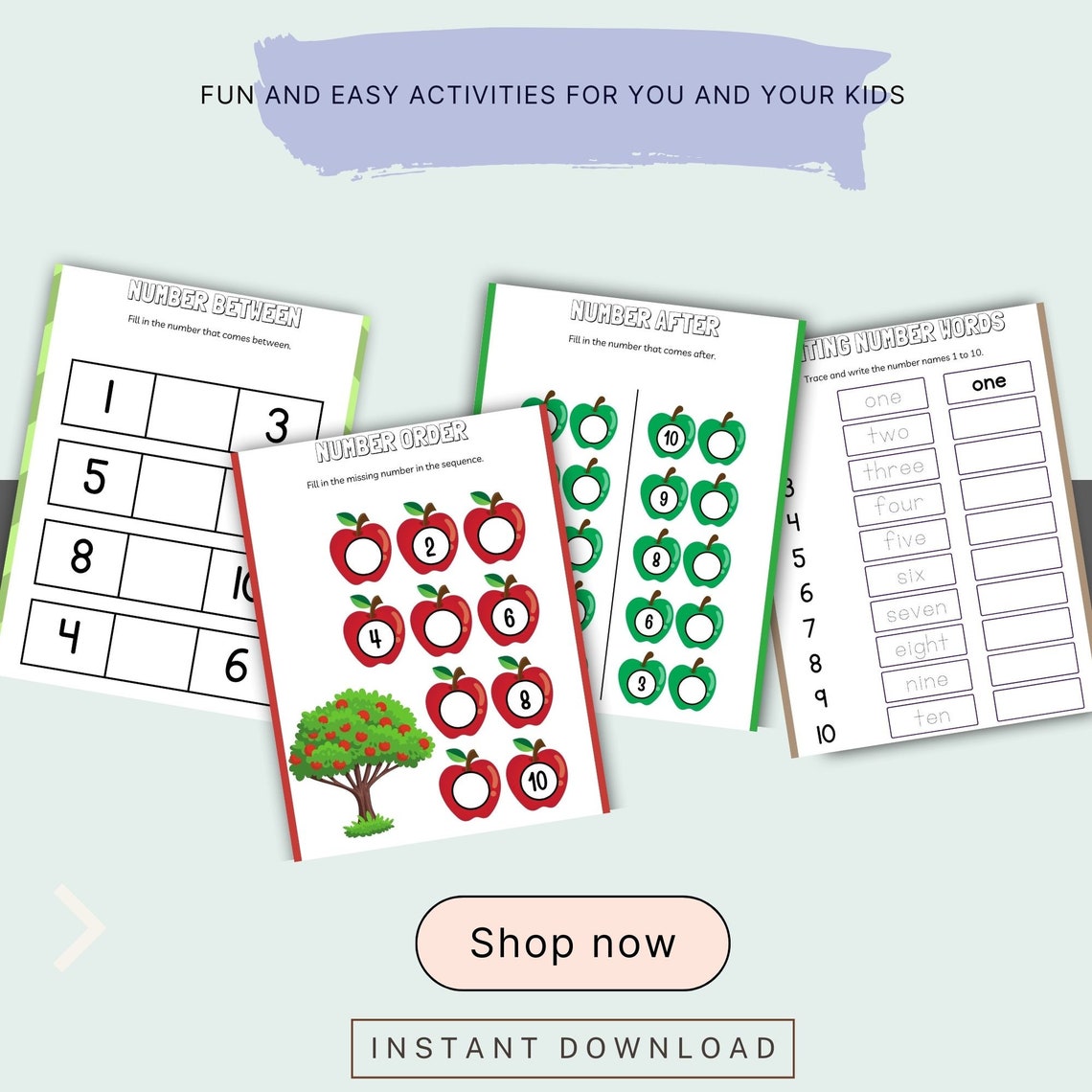Numbers Preschool Workbook, Printable Number Worksheets for Kids ...