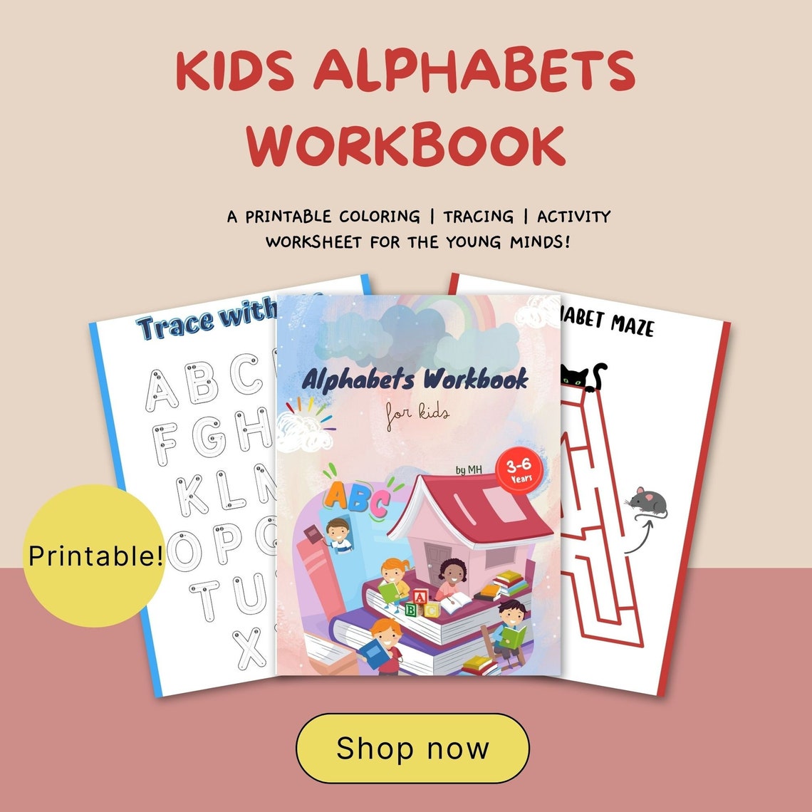 Alphabet Tracing Worksheet for Kids, Letters Tracing for Preschool ...