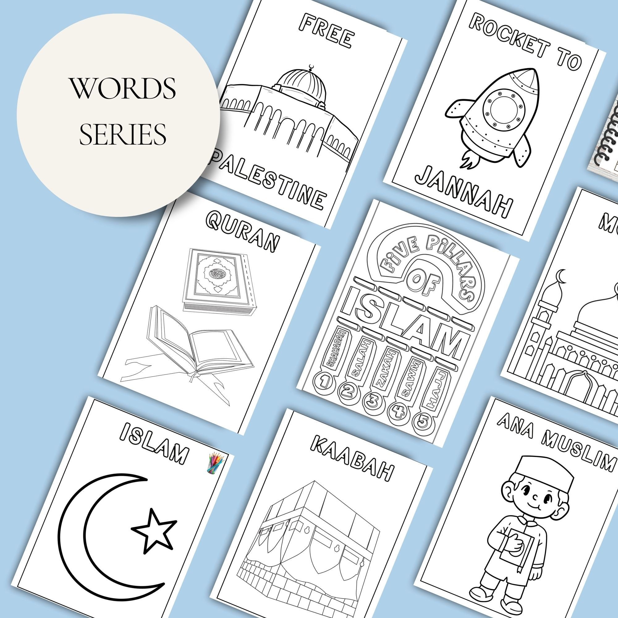 100 Printable Islamic Colouring Pages, Islamic Activity Book, Islamic ...