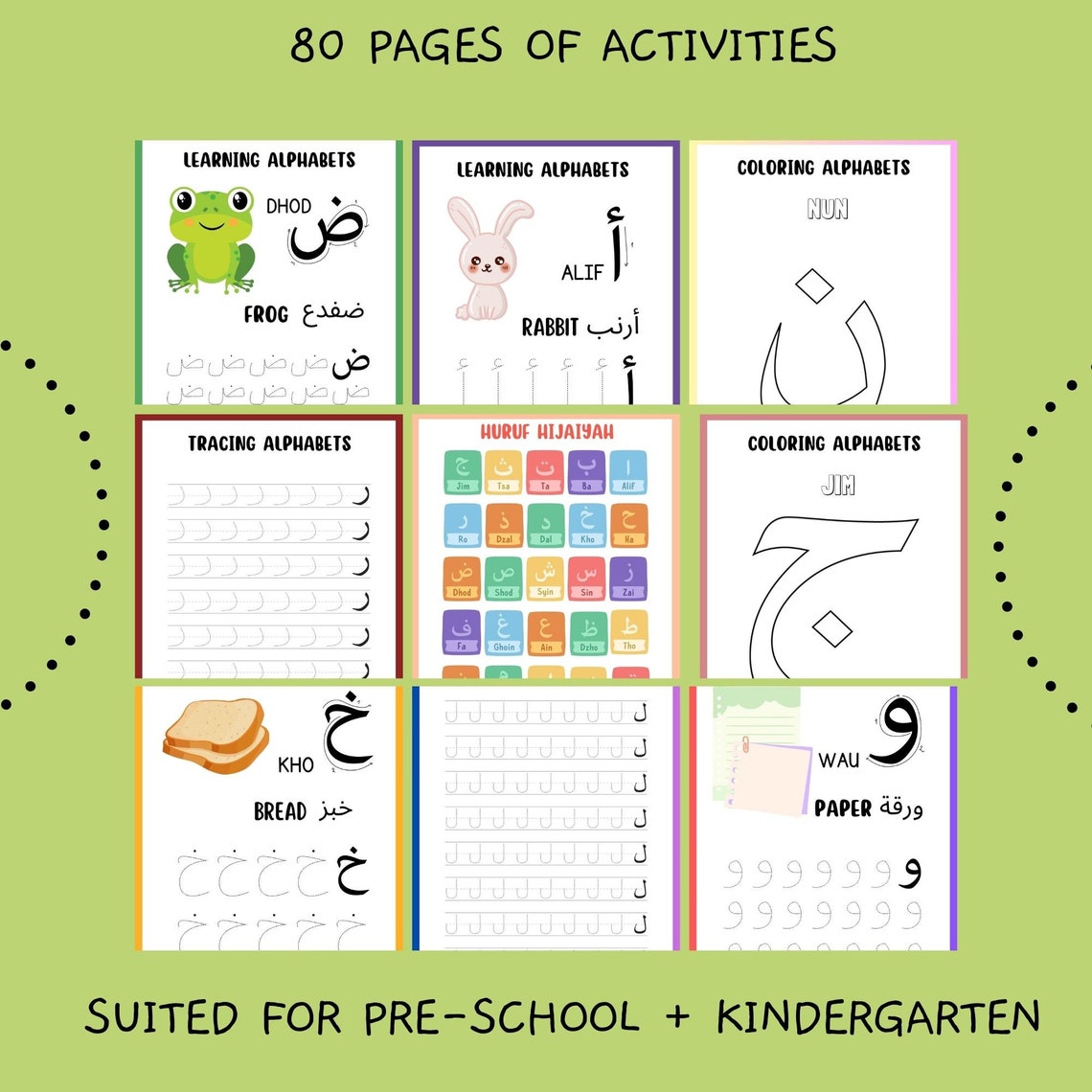 Arabic Alphabet Worksheet for Kids, Learn Arabic Alphabets Tracing for ...