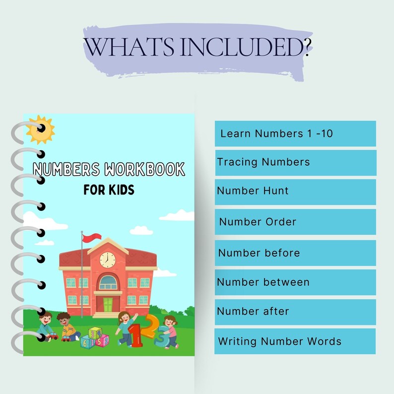 Numbers Preschool Workbook, Printable Number Worksheets for Kids ...