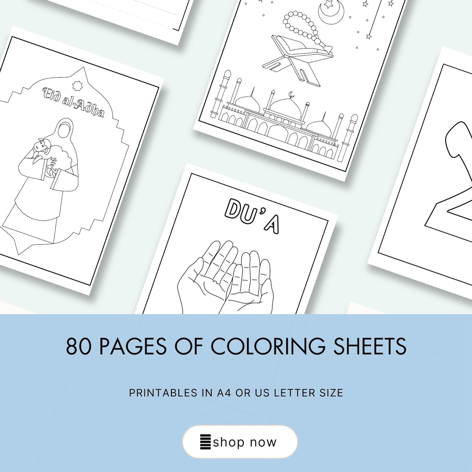 100 Printable Islamic Colouring Pages, Islamic Activity Book, Islamic ...
