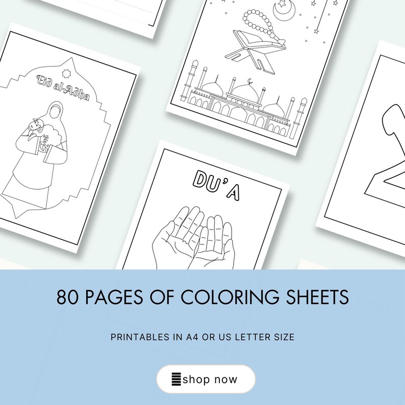 100 Printable Islamic Colouring Pages, Islamic Activity Book, Islamic ...