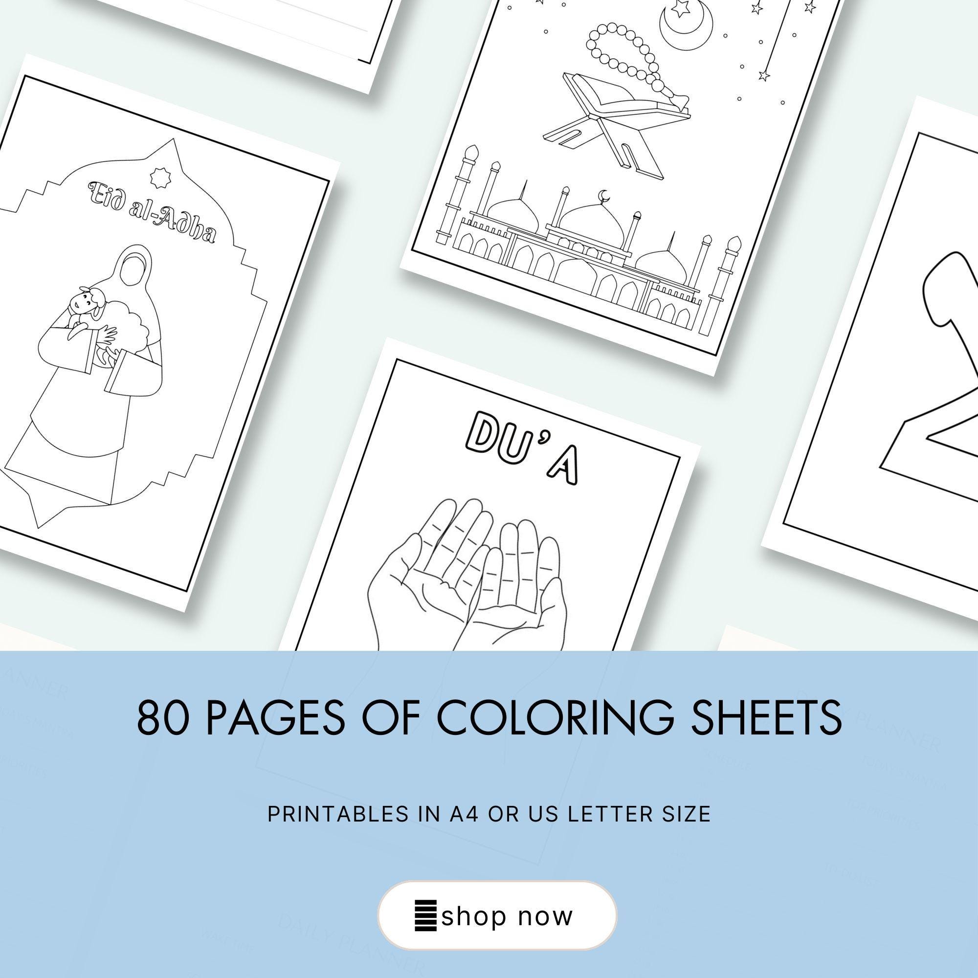 100 Printable Islamic Colouring Pages, Islamic Activity Book, Islamic ...