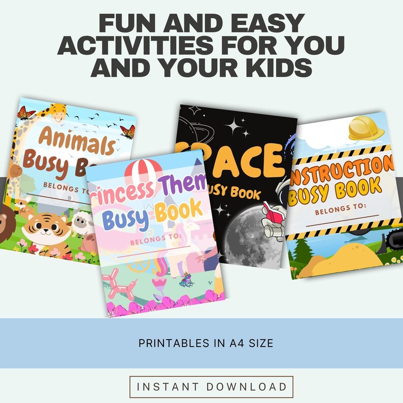 Kids Busy Book Bundle, Kids Activity Pack, Printable Activity Sheets ...