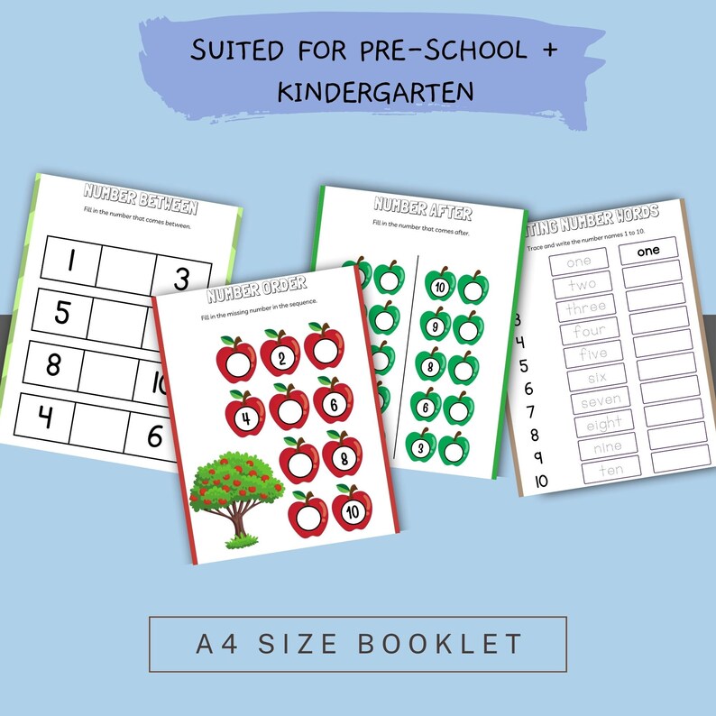 Numbers Preschool Workbook, Printable Number Worksheets for Kids ...