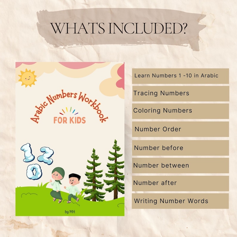 Arabic Numbers Preschool Workbook, Printable Number Worksheets for Kids ...