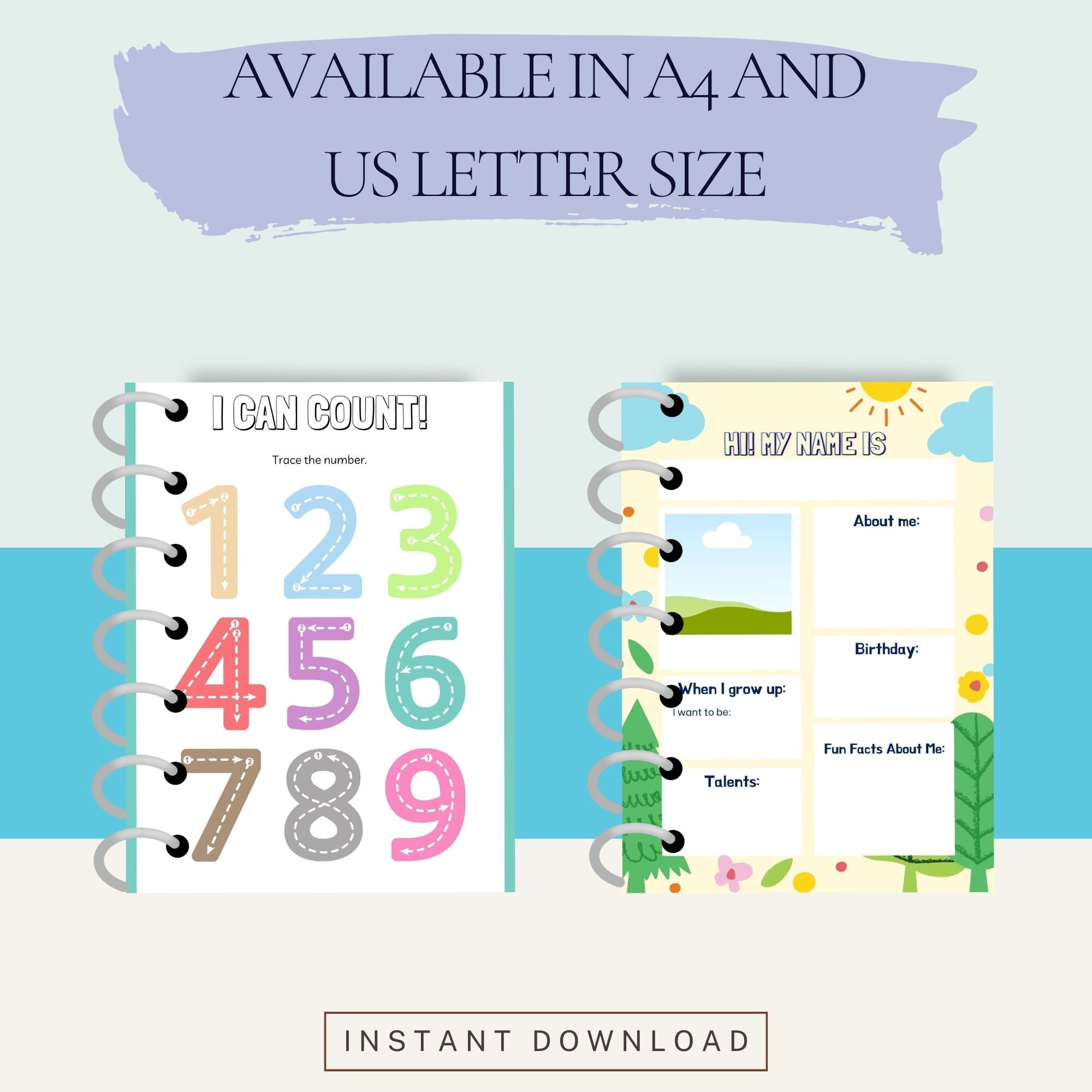 Numbers Preschool Workbook, Printable Number Worksheets for Kids ...