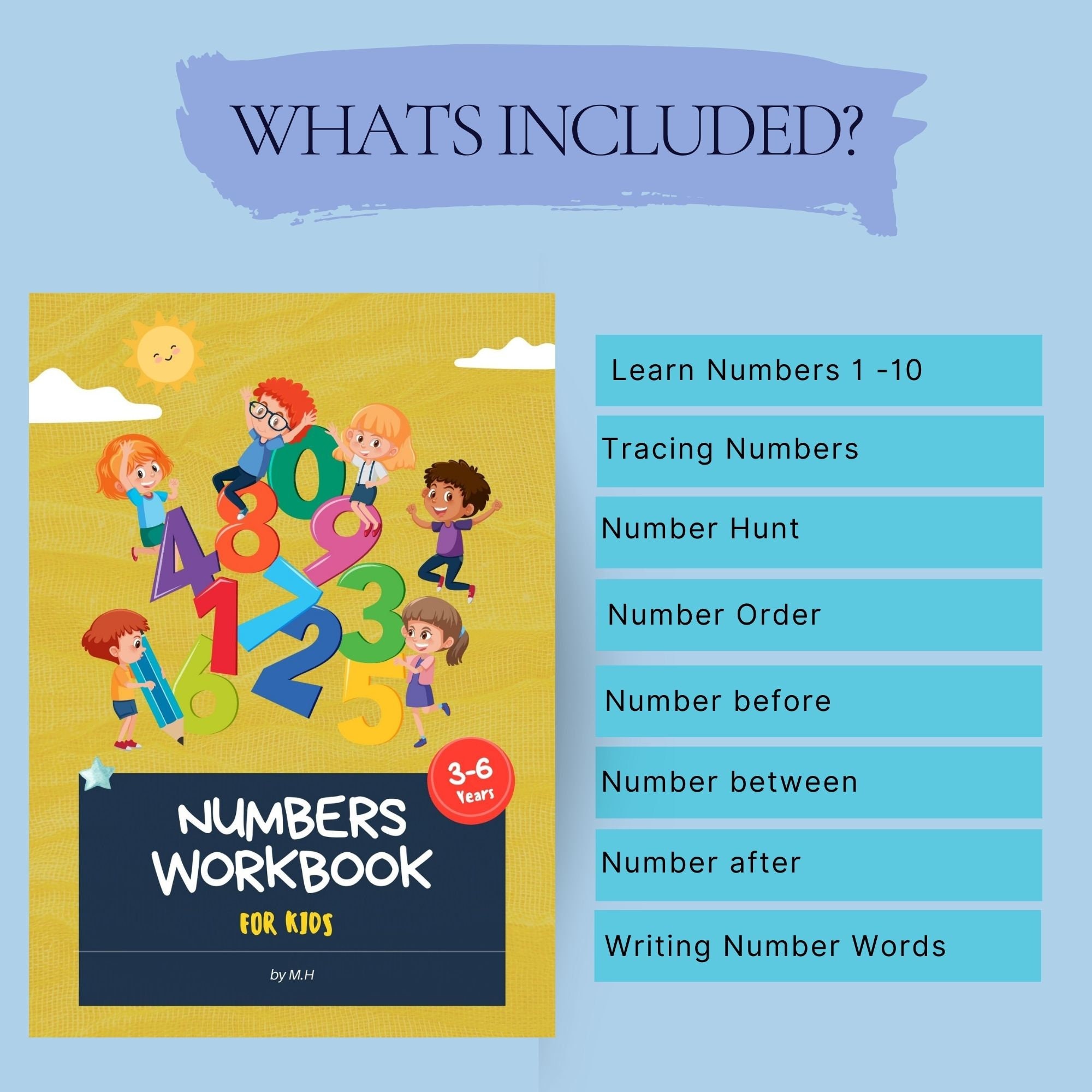 Numbers Preschool Workbook, Printable Number Worksheets for Kids ...