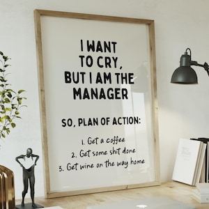 Office Humor Art, Neutral Desk Decor, Office Decor, Sarcastic Home ...