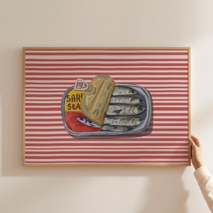 Tinned Fish Print, Sardines Prints, Seafood Print, Retro Fish ...