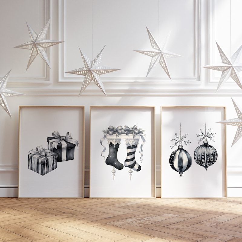 Black and White Christmas Decor - Etsy