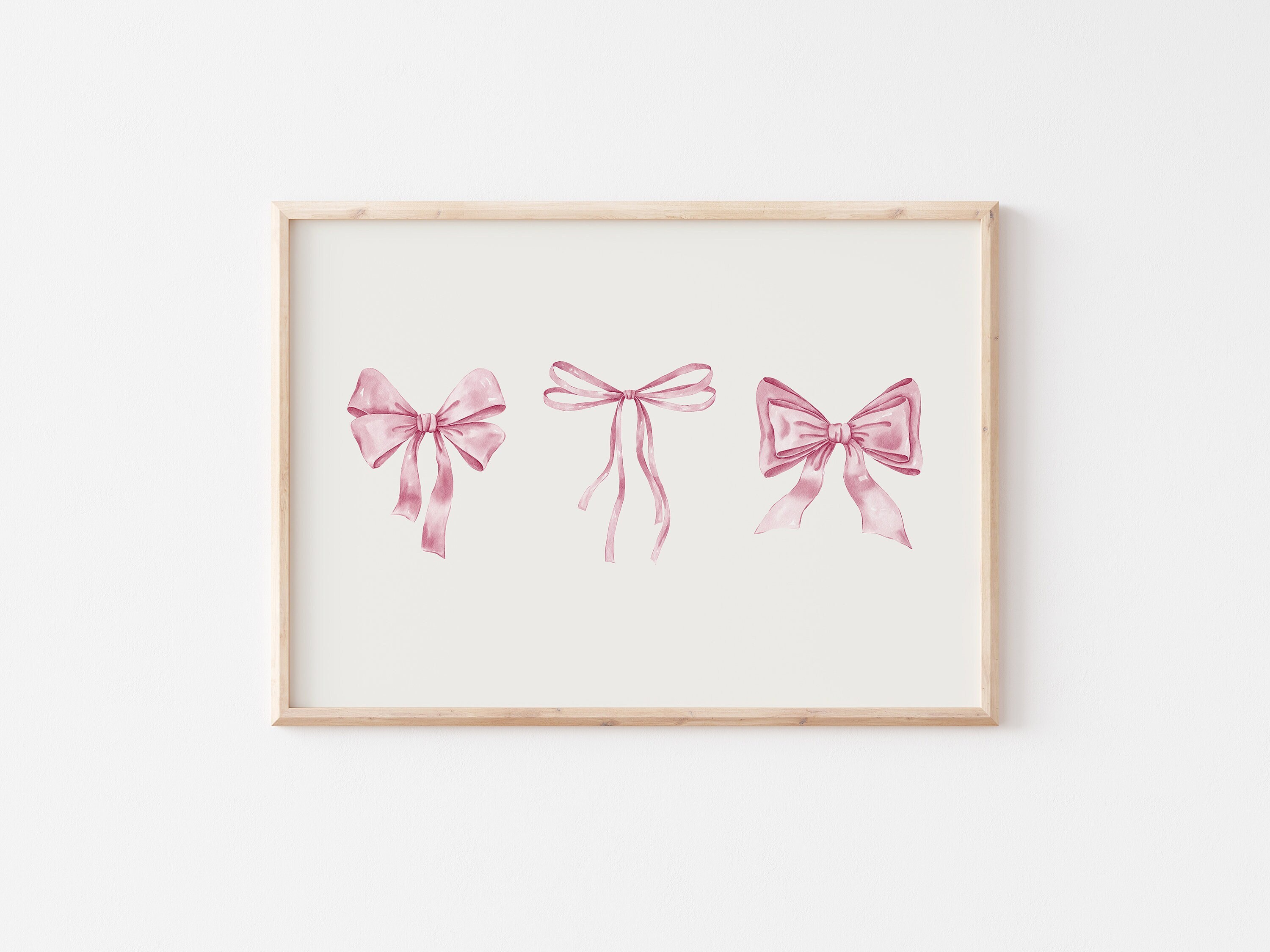 Pink Bow Nursery Print, Coquette Room Decor, Preppy Girly Poster ...
