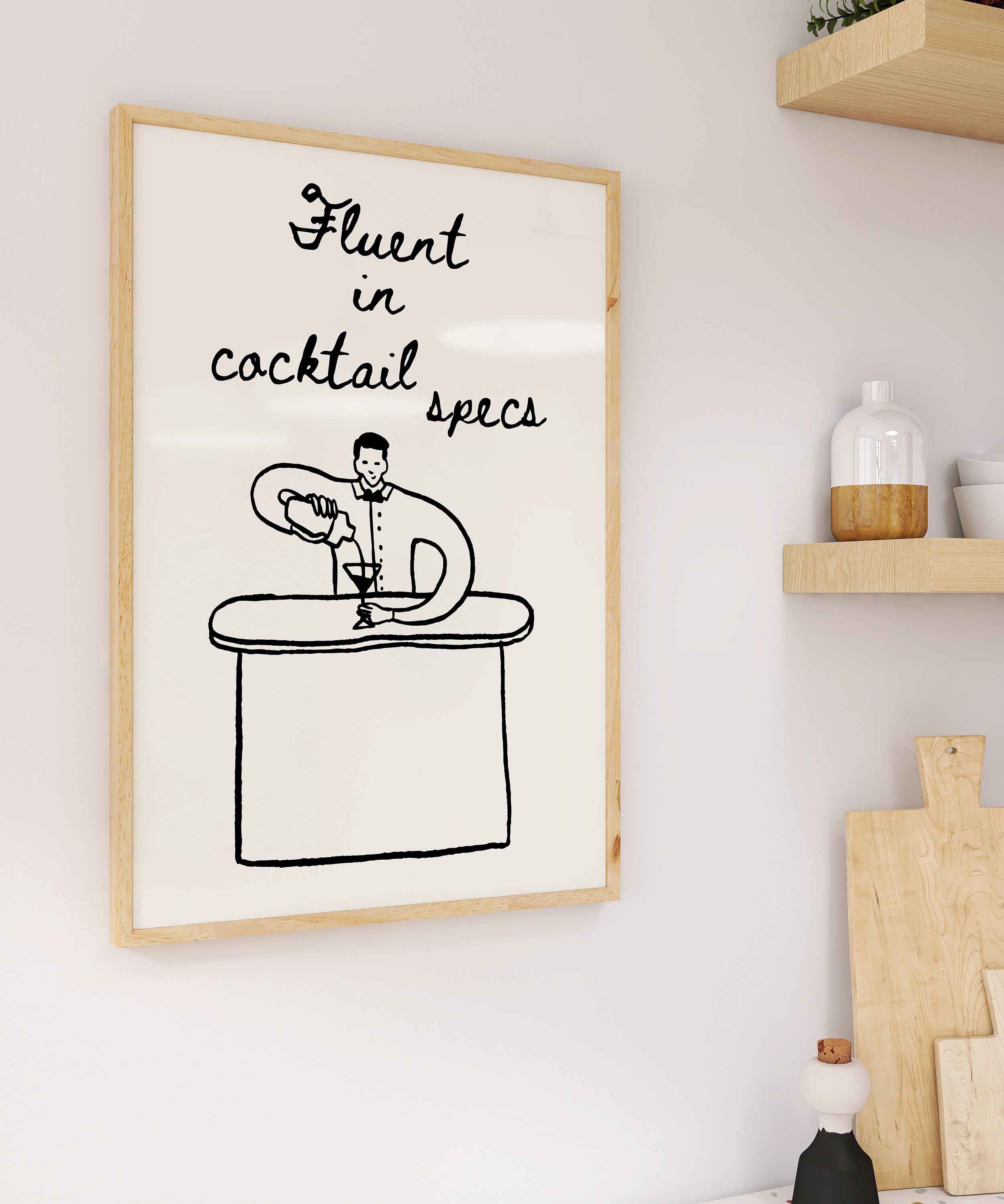 La Barmaid Poster, Cute Bartender Print, Trendy Bar Decor, Funny ...