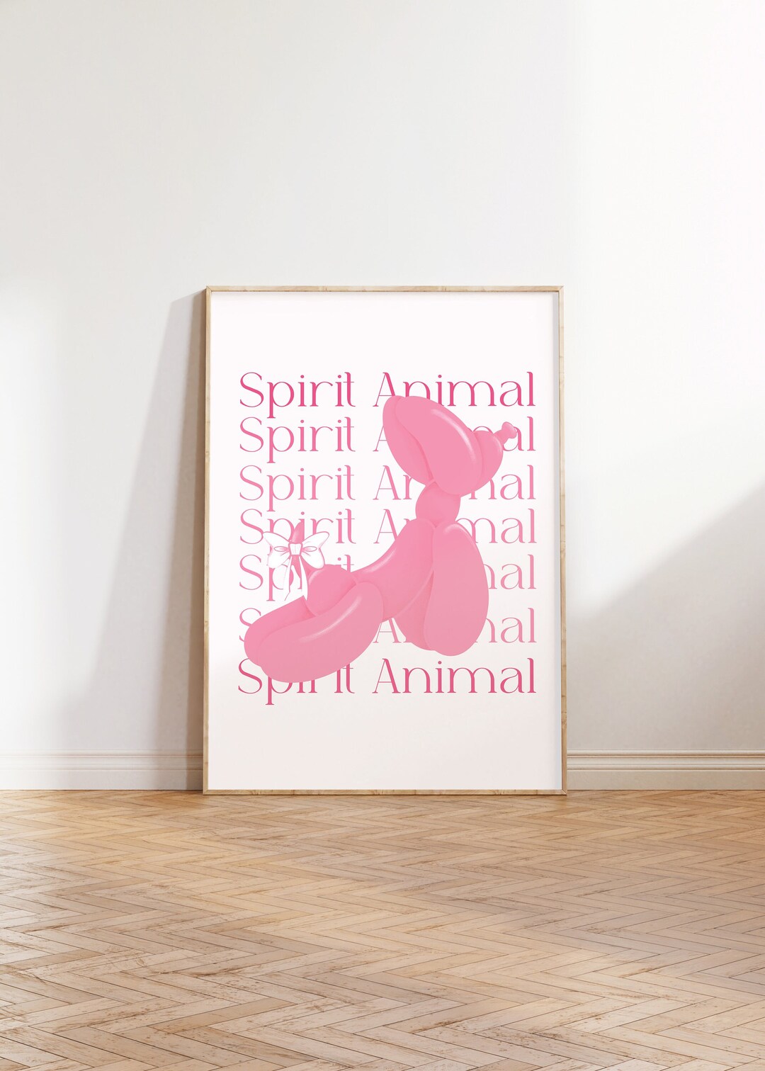 Pink Coquette Decor, Pop Art Pink Balloon Dog Print, Spirit Animal Art ...
