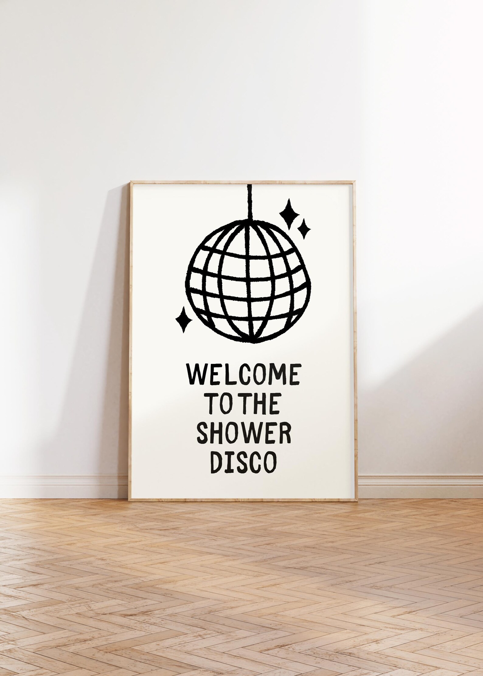 Shower Disco, Cute Bathroom Decor, Retro Aesthetic Bathroom Wall Art ...