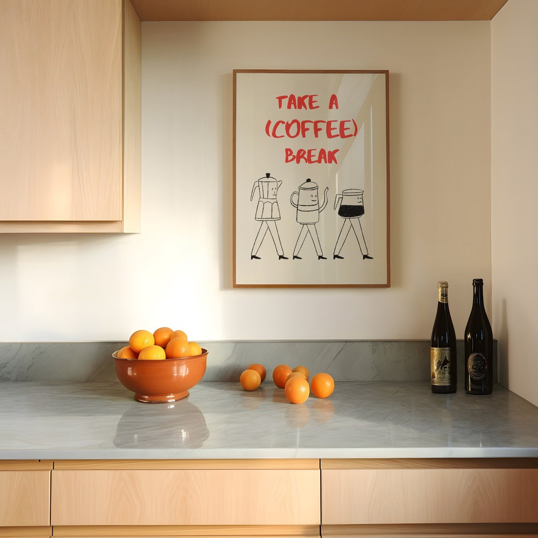 Coffee Break Print, Trendy Coffee Bar Print, Coffee Corner Printable ...