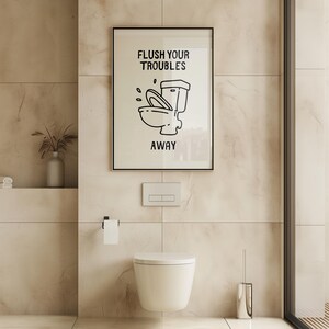 Toilet Humor Print, Trendy Bathroom Wall Art, Bathroom Quotes Art ...
