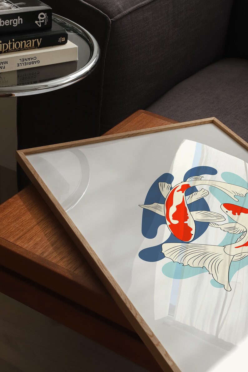 Koi Fish Print, Koi Fishes Wall Art, Printable Japanese Wall Art, Koi ...