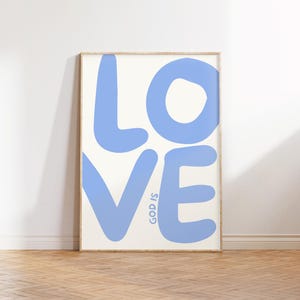 God is Love Print, Bible Verse Poster, Aesthetic Christian Home Decor ...