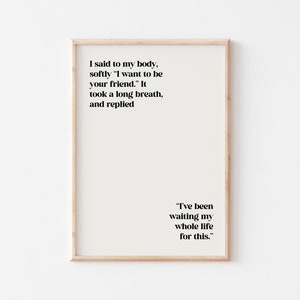 Printable Love Your Body Wall Art, Body Positivity Poster, Positive ...