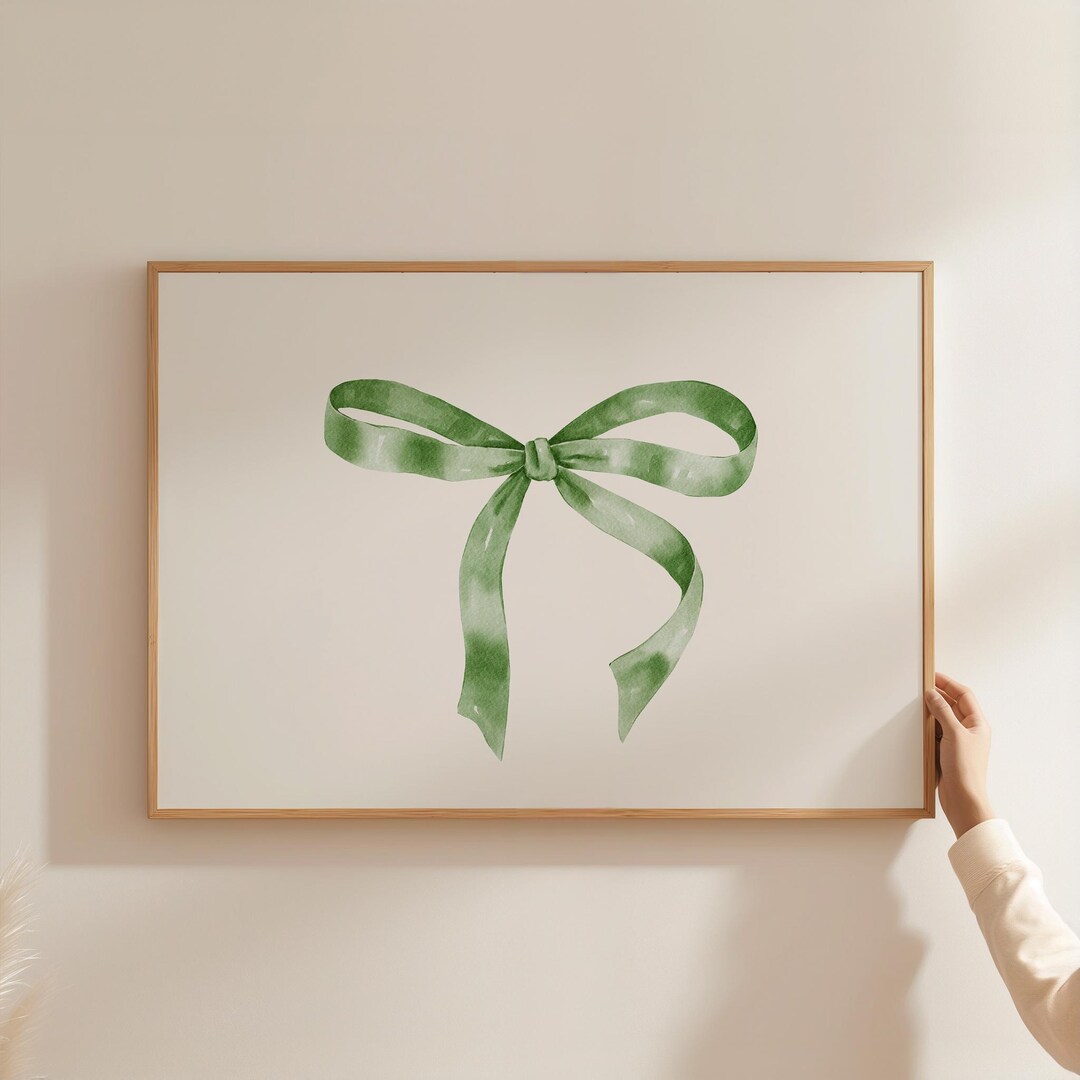 Preppy Bow Art Print, Coquette Room Decor, Girly Poster, Balletcore ...