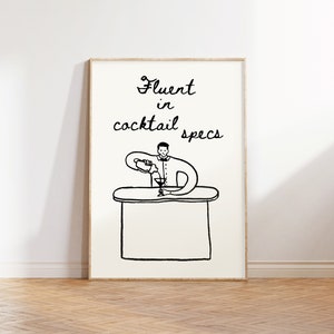 La Barmaid Poster, Cute Bartender Print, Trendy Bar Decor, Funny ...