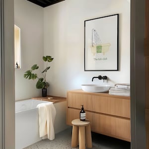 The Tub Club Print, Funky Bathroom Decor, Modern Bath Print, Funny Bath ...