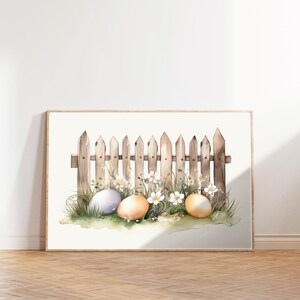 Pastel Easter Eggs Print, Rustic Easter Printable Wall Art, Farmhouse ...