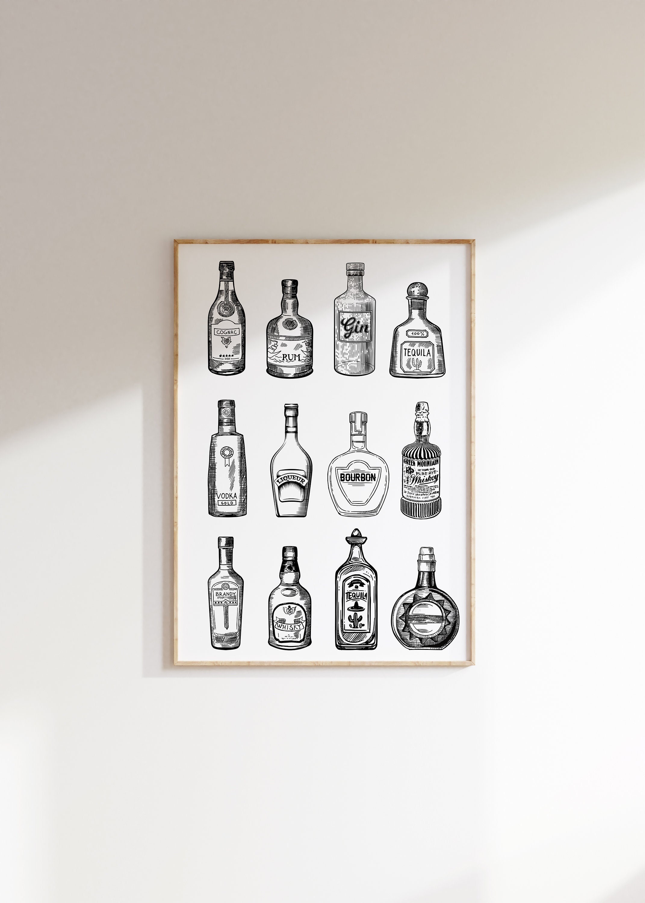 Retro Bar Cart Wall Art, Bar Cart Accessories, Bar Cart Print, Bar Sign ...