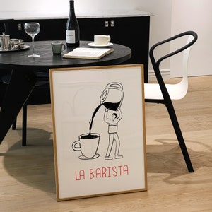 La Barista Print, Cute Coffee Poster, Funny Barista Wall Art ...