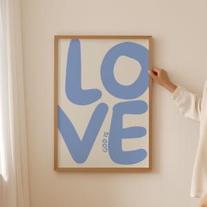 God is Love Print, Bible Verse Poster, Aesthetic Christian Home Decor ...