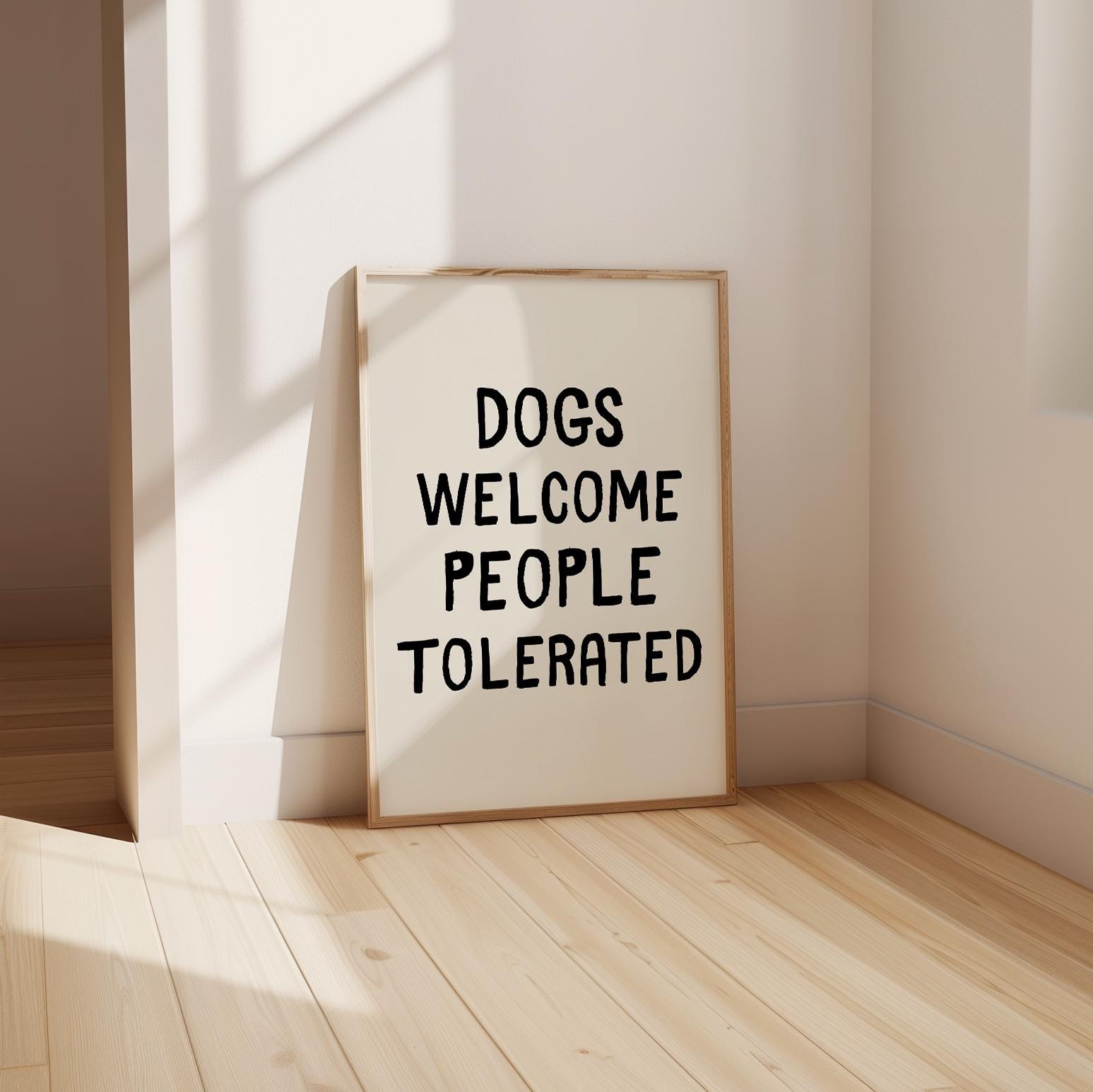 Dogs Welcome People Tolerated Art Print: Funny Dog Poster (digital ...