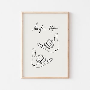 Surf's up Print, Surfing Quote Poster, Minimalist Coastal Wall Art ...