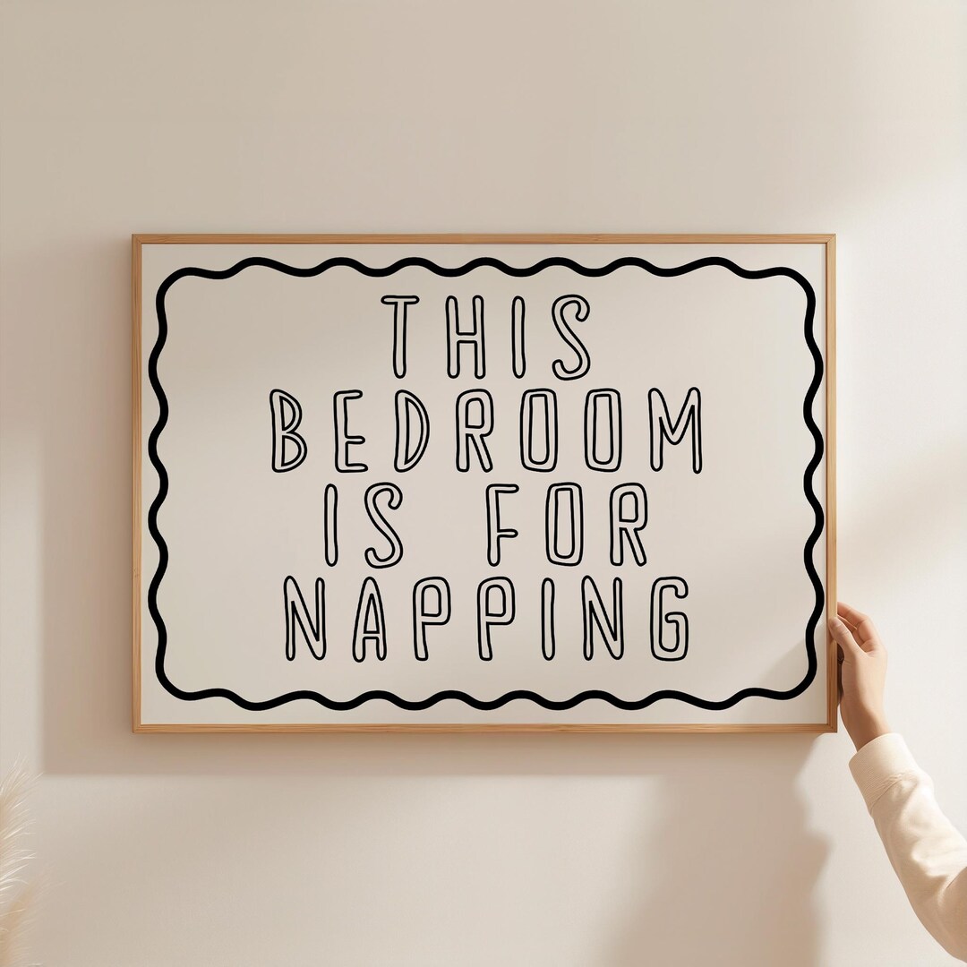 This Bedroom is for Napping, Retro Bedroom Posters, Trendy Wall Art ...