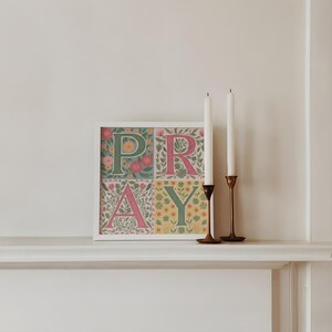 Pray Wall Art, Boho Christian Wall Art Decor, Pray Corner Decor, Modern ...