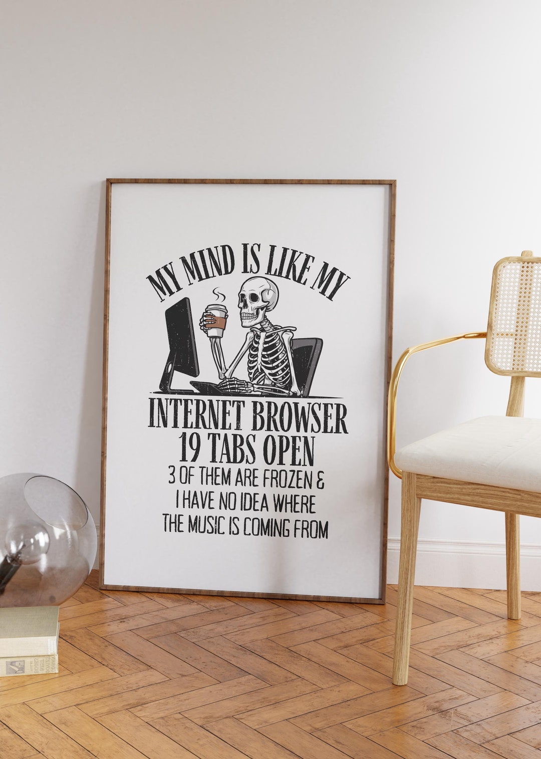 My Mind is Like My Internet Browser, Office Humor Art, Cute Desk Decor ...