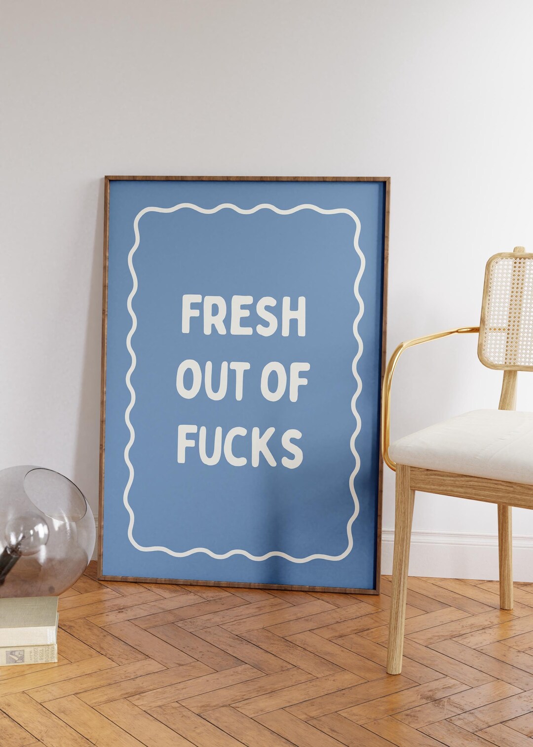 Fresh Out of F*cks Print, Bold Sassy Humour Art, Pink Girly Wall Art ...