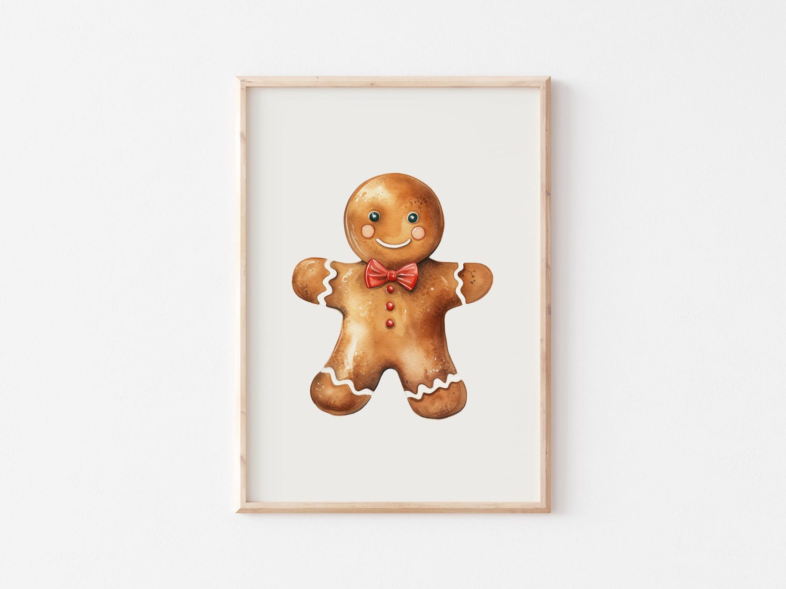 Gingerbread Print, Xmas Festive Kitchen Decor, Cute Christmas ...