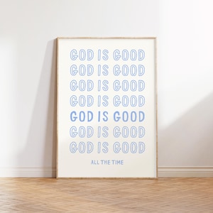 God is Good Print, Bible Verse Poster, Christian Retro Poster ...