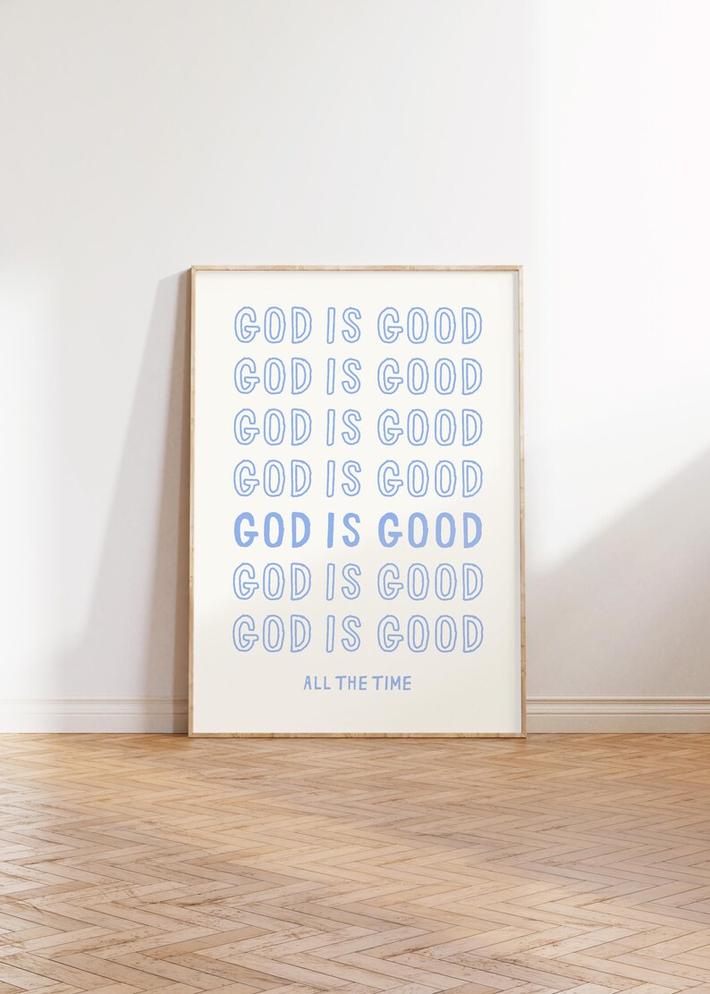God is Good Print, Bible Verse Poster, Christian Retro Poster ...