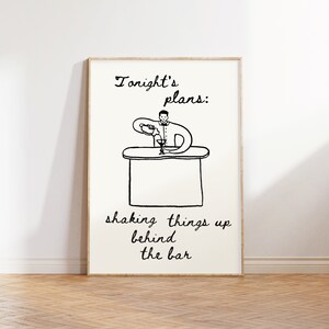 La Barmaid Print, Cute Bartender Poster, Trendy Bar Decor, Funny ...