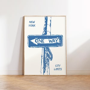 New York One Way Poster, New York Art Print, NYC Wall Art, New York ...