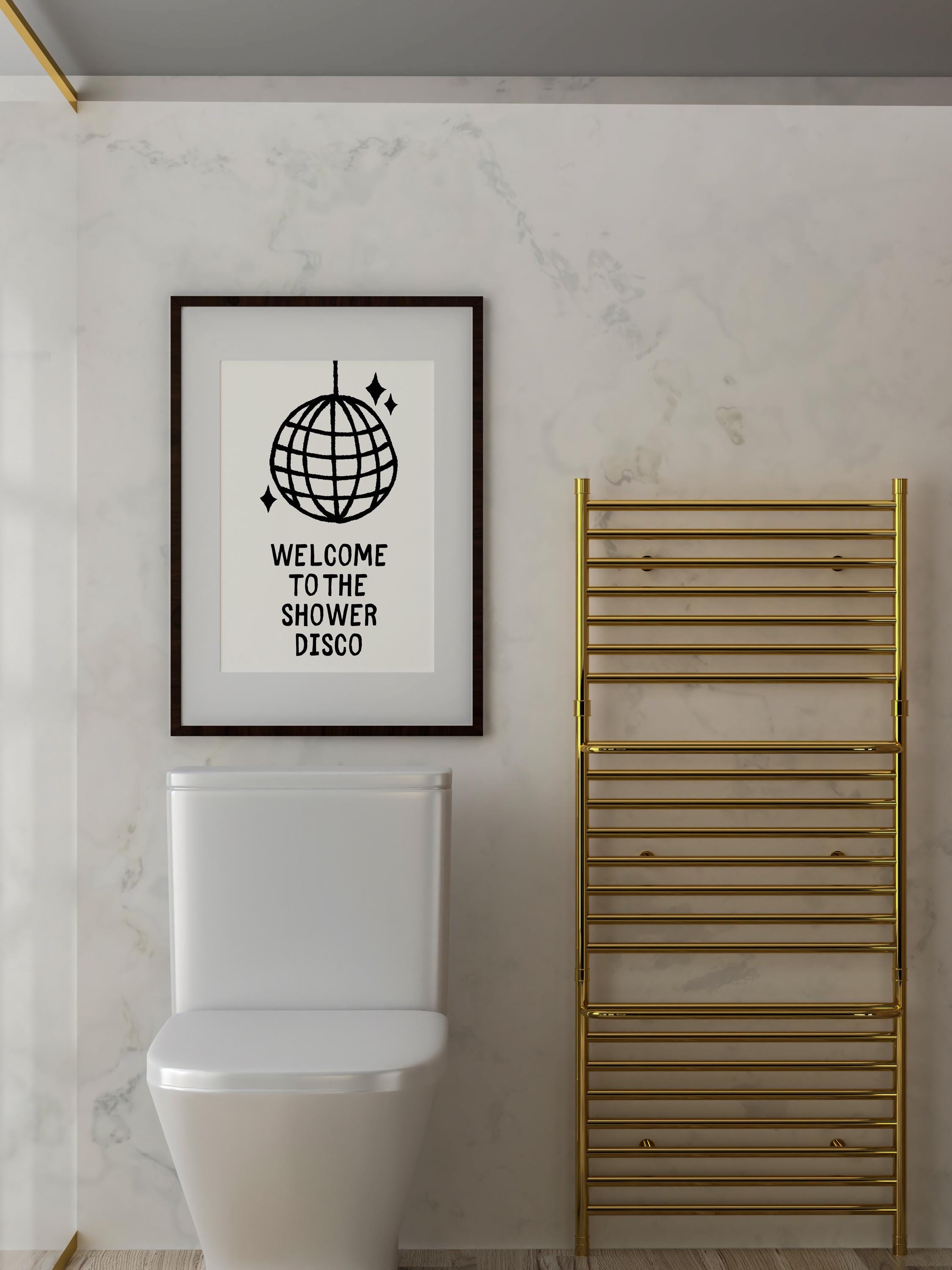 Shower Disco, Cute Bathroom Decor, Retro Aesthetic Bathroom Wall Art ...