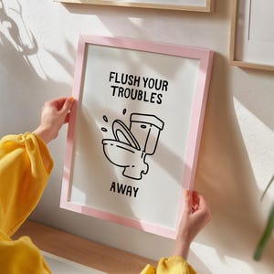 Toilet Humor Print, Trendy Bathroom Wall Art, Bathroom Quotes Art ...
