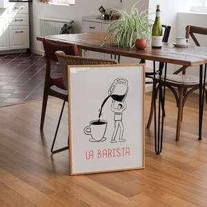 La Barista Print, Cute Coffee Poster, Funny Barista Wall Art ...
