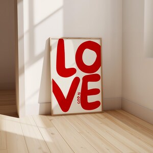 God is Love Print, Bible Verse Poster, Aesthetic Christian Wall Decor ...