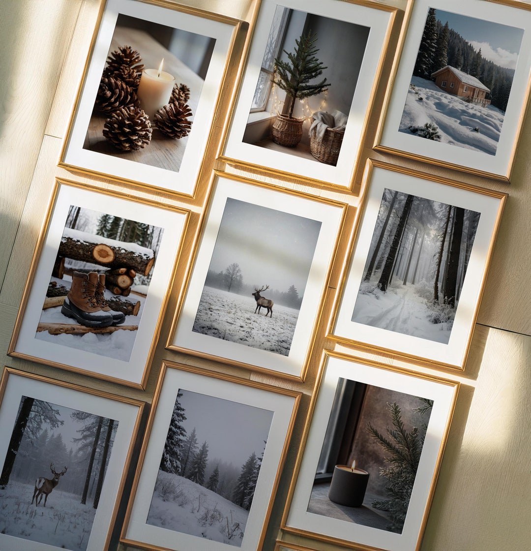 Cozy Winter Gallery 35 Photo Prints, Neutral Winter Wall Decor, Nordic ...